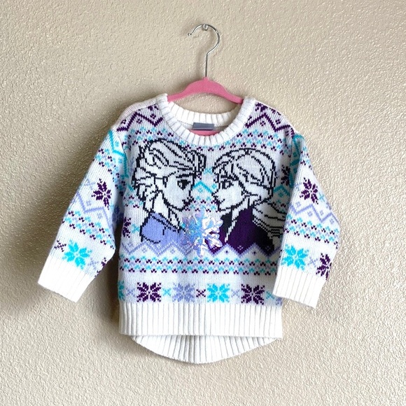Disney | Shirts & Tops | Disneys Frozen 2 Elsa And Anna Knit Sequin ...